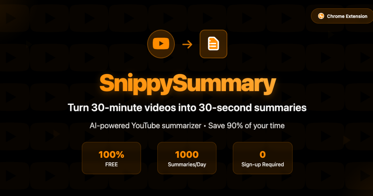 AI YouTube Summarizer – Instant Video Summaries | Snippy Summary